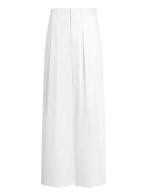 Dolce & Gabbana Majolica-print Silk Twill Trousers - White