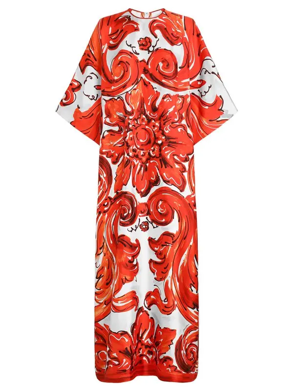 Dolce & Gabbana Majolica-print Poplin Short Dress - Multicolor