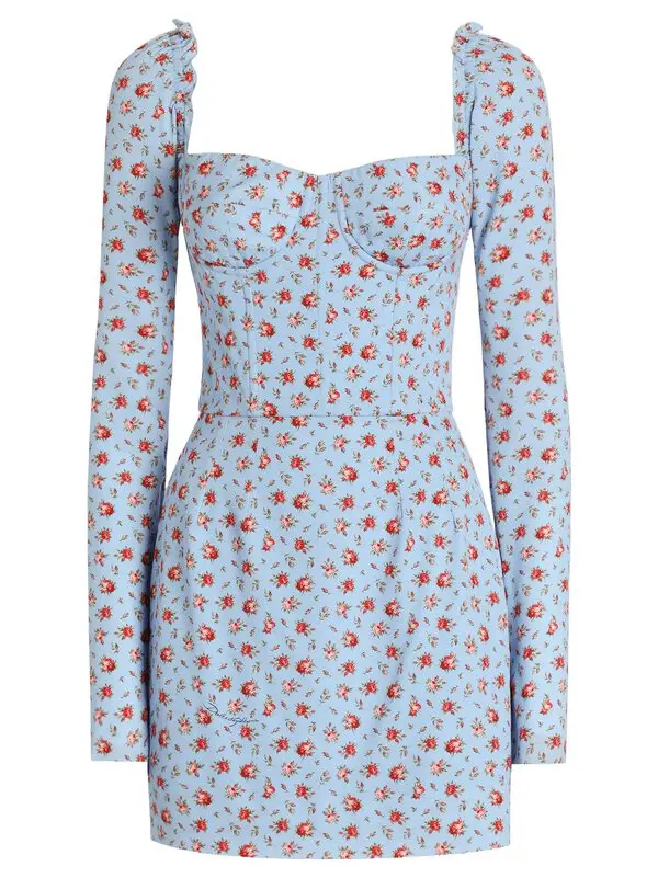 Dolce & Gabbana Small Rose-print Short Charmeuse Dress Dresses - Multicolor