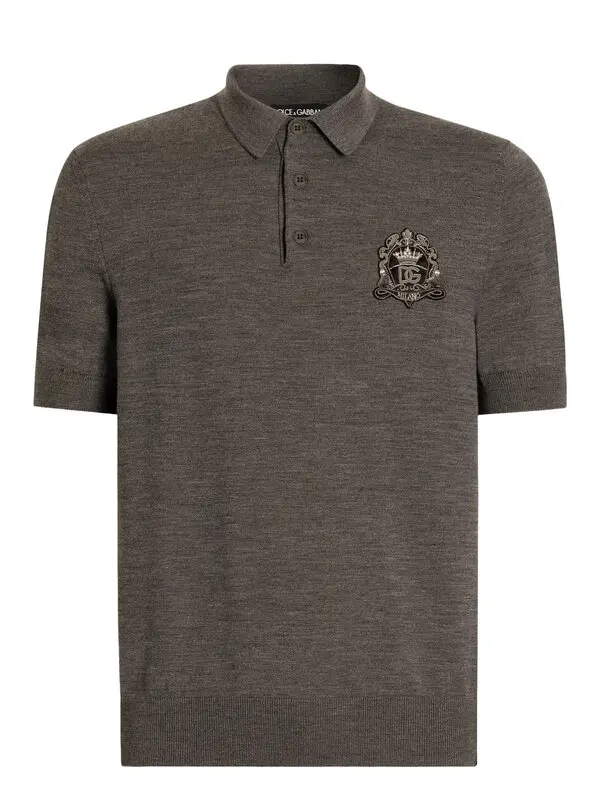 Dolce & Gabbana Virgin Wool Polo Shirt Sweaters And Cardigans Gray - Grey