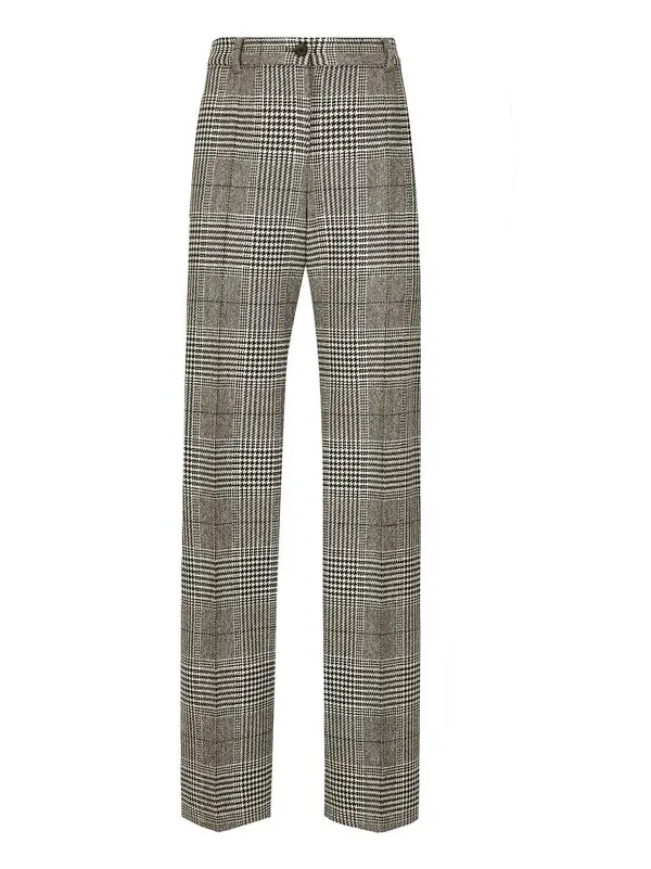 Dolce & Gabbana Flared Glen Plaid Pants Pants And Shorts - Multicolor