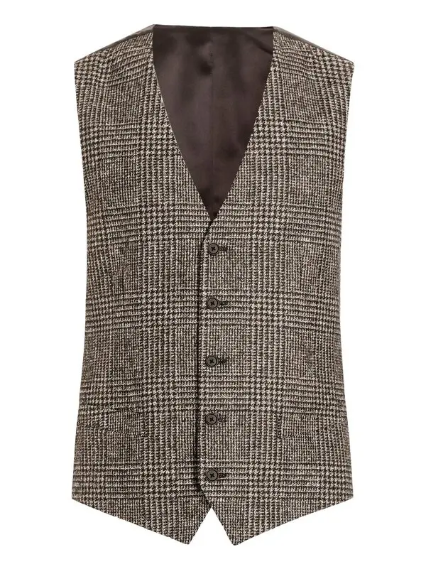 Dolce & Gabbana Glen Plaid Alpaca Vest - Multicolor