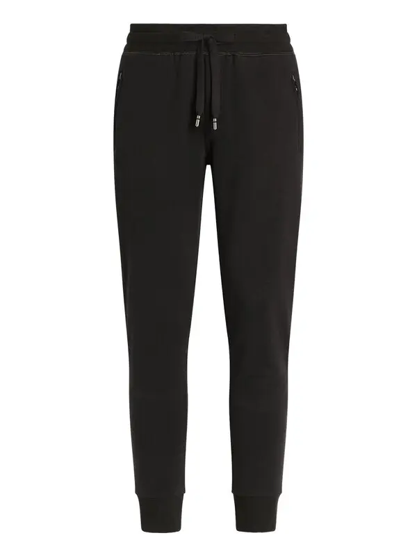 Dolce & Gabbana Jersey Jogging Pants With Branded Tag Pants And Shorts Cotton - Black
