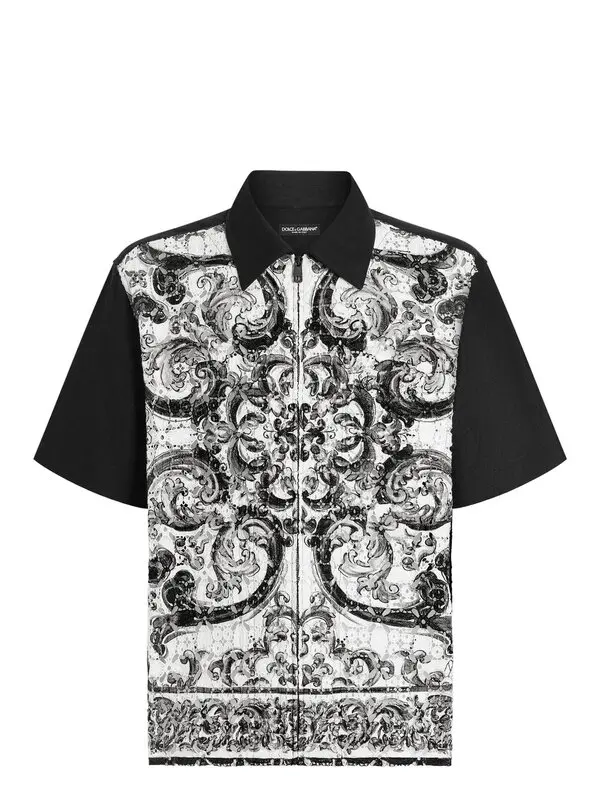 Dolce & Gabbana Majolica-print Hawaii Crochet Lace Shirt Shirts - Multicolor