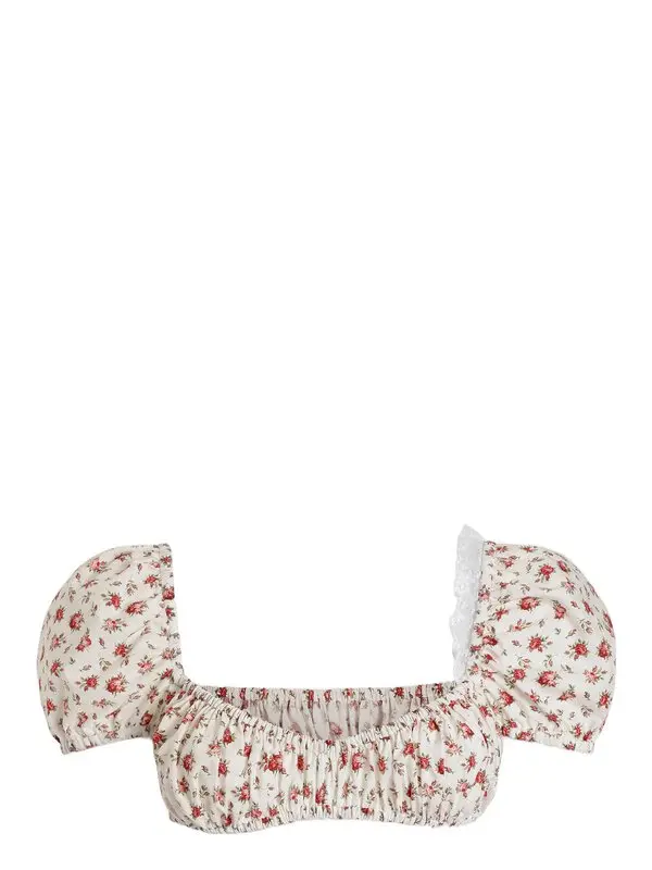 Dolce & Gabbana Small Rose-print Poplin Top Shirts And Tops - Multicolor