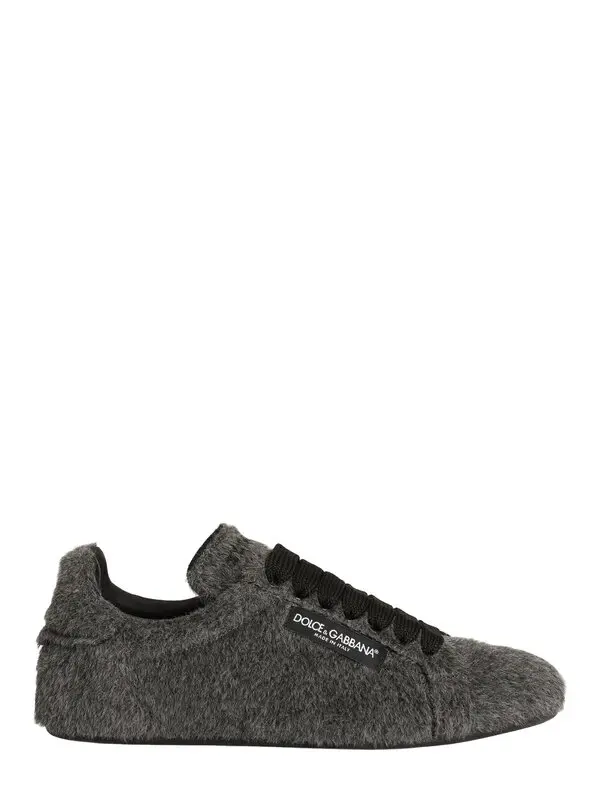 Dolce & Gabbana Alpaca Portofino Soft Sneakers - Grey
