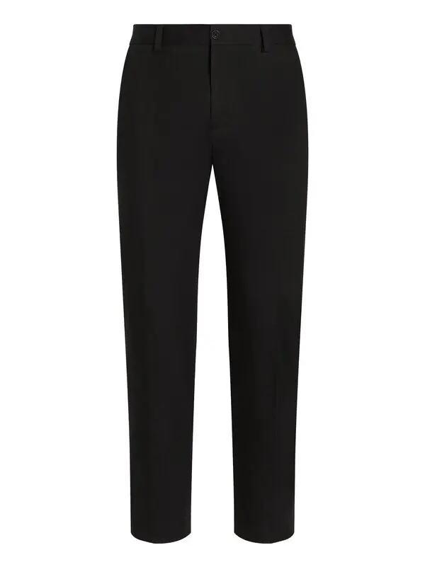Dolce & Gabbana Cotton Gabardine Trousers - Black