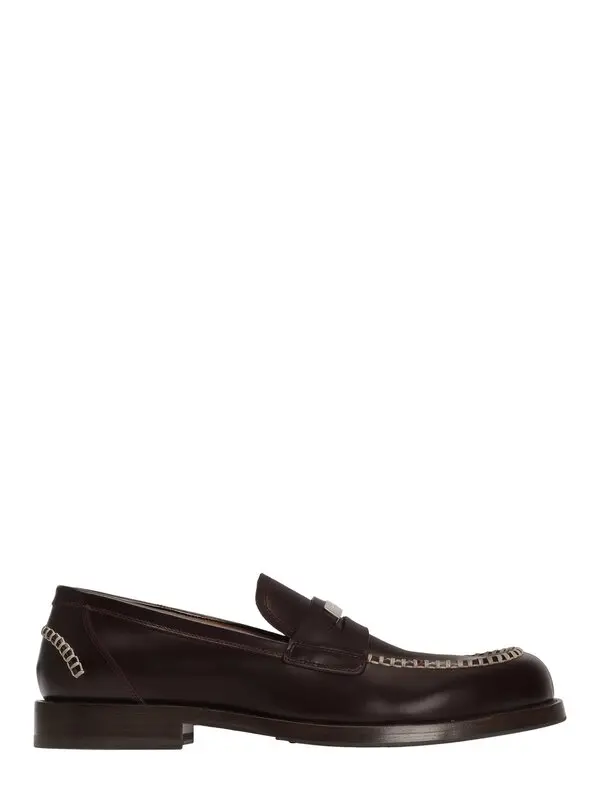 Dolce & Gabbana Calfskin Loafers Driver Shoes And Loafers - Bordeaux