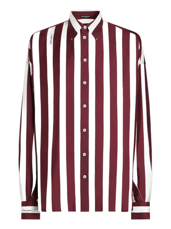 Dolce & Gabbana Striped Silk Twill Shirt Shirts - Multicolor