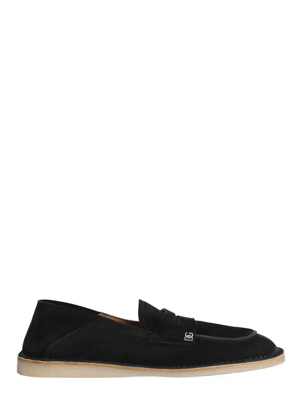 Dolce & Gabbana Reversed Calfskin Slipper Drivers - Black