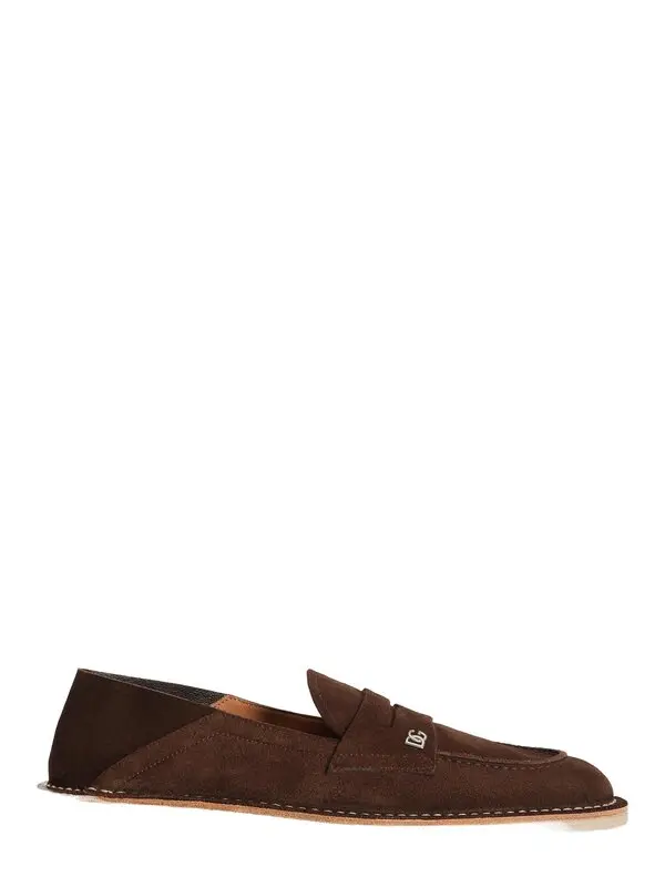 Dolce & Gabbana Reversed Calfskin Slipper Drivers - Brown