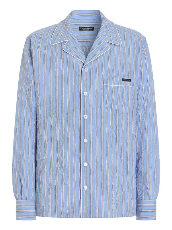 Dolce & Gabbana Crinkled Striped Fabric Vanity Shirt Shirts Multi-colored - Multicolor