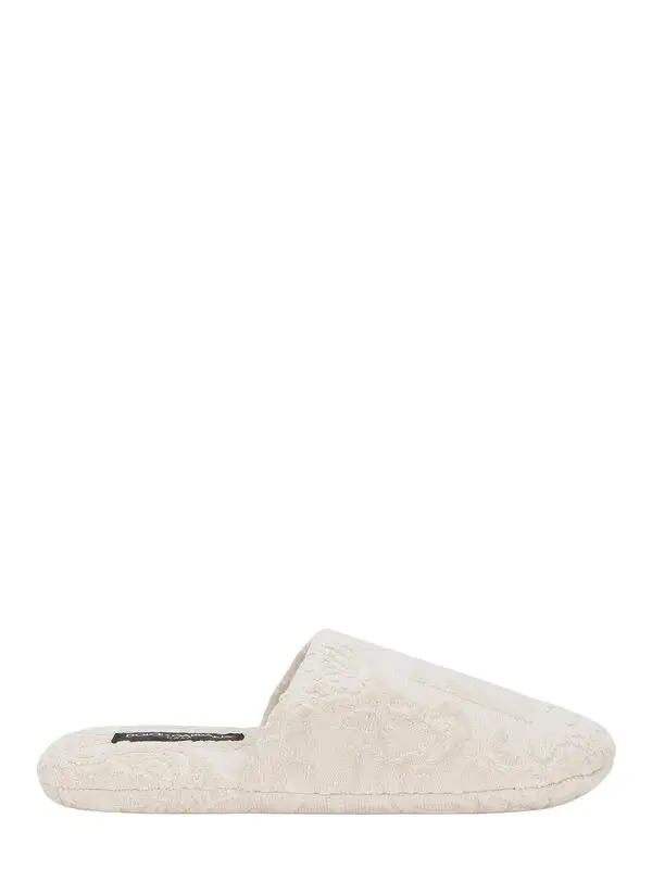 Dolce & Gabbana Jacquard Cotton Terry Slippers - Multicolor