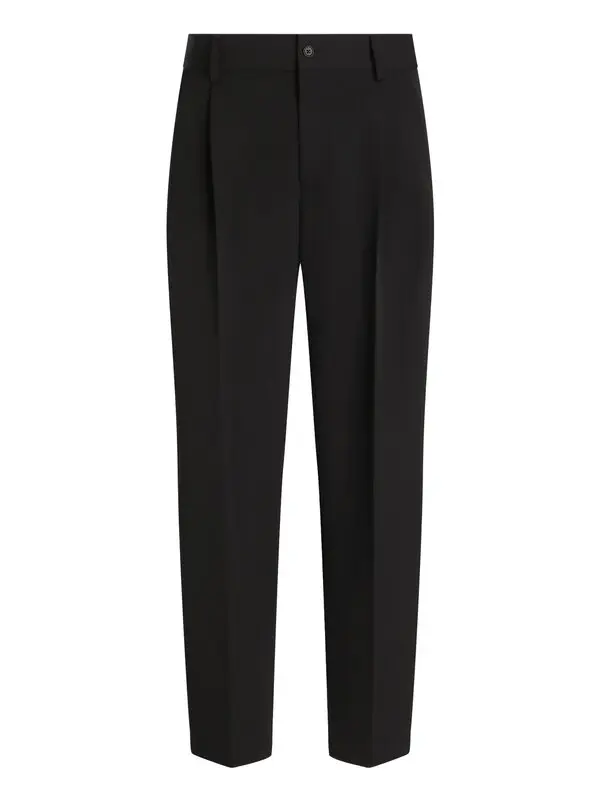 Dolce & Gabbana Wool Pants With Double Darts Pants And Shorts Wool - Black