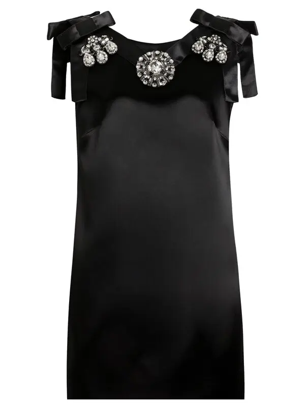 Dolce & Gabbana Stretch Satin Dress Dresses Satin - Black