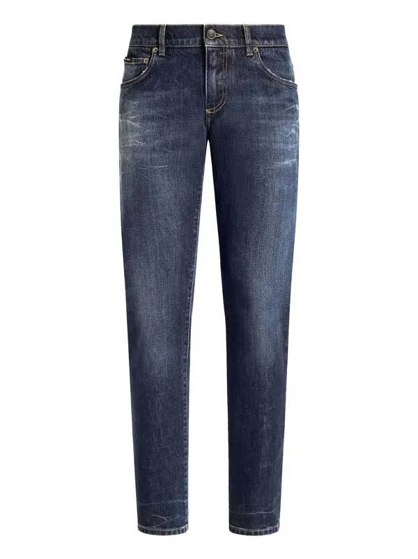 Dolce & Gabbana Slim Fit Denim Trousers - Multicolor