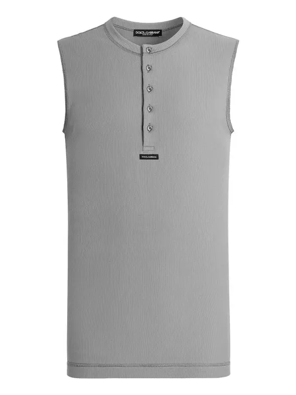 Dolce & Gabbana Cotton Serafino T-shirt - Grey