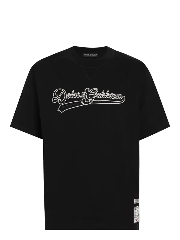 Dolce & Gabbana Cotton T-shirt With Embroidery T-shirts And Polos - Black
