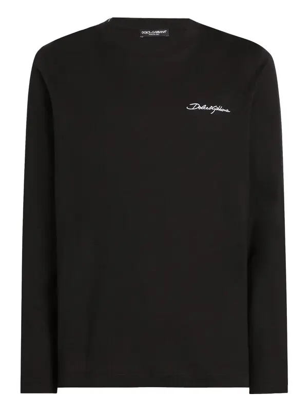 Dolce & Gabbana Cotton T-shirt With Embroidery T-shirts And Polos - Black