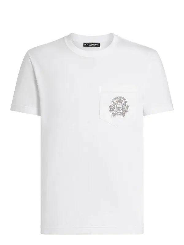 Dolce & Gabbana Cotton T-shirt With Embroidery T-shirts And Polos - White