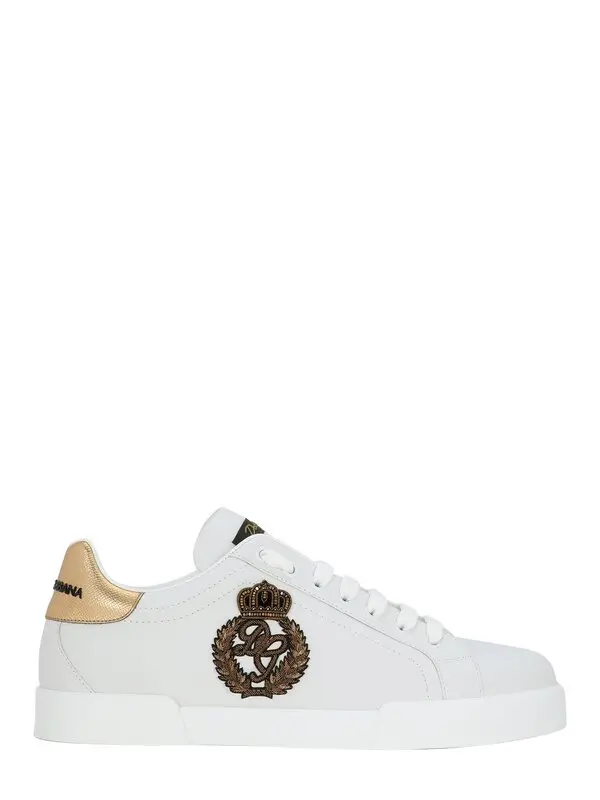 Dolce & Gabbana Calfskin Nappa Portofino Sneakers With Crown Patch - Multicolor
