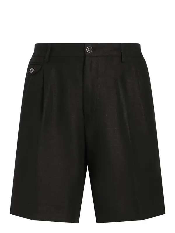 Dolce & Gabbana Tailored Linen Shorts - Black
