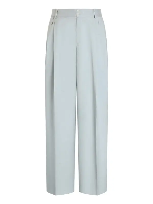 Dolce & Gabbana Shantung Viscose Tailored Trousers - Azure