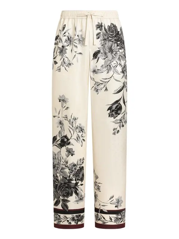 Dolce & Gabbana Flower Bouquet-print Twill Trousers - Multicolor