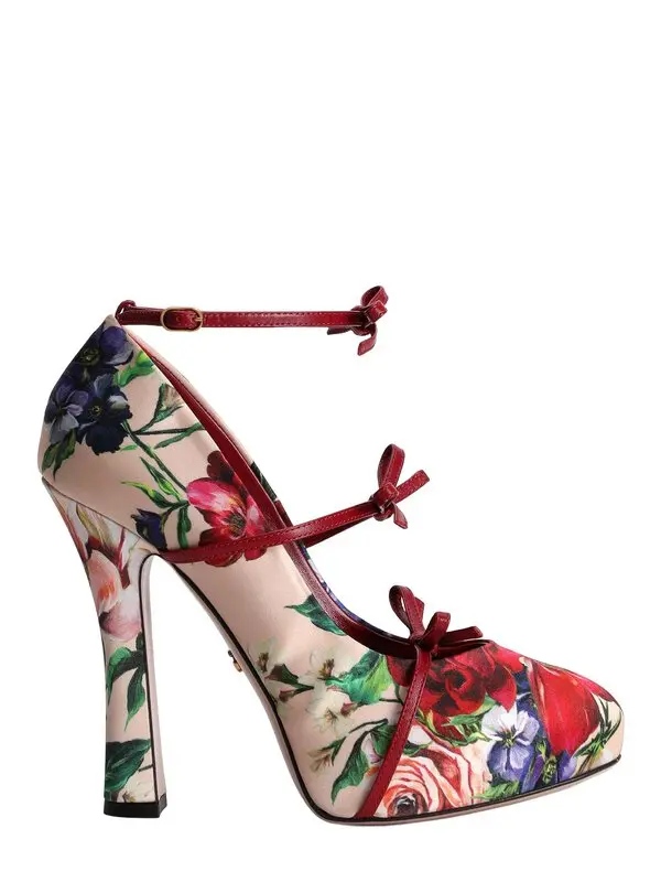 Dolce & Gabbana Vally" Platform Satin Pumps - Print