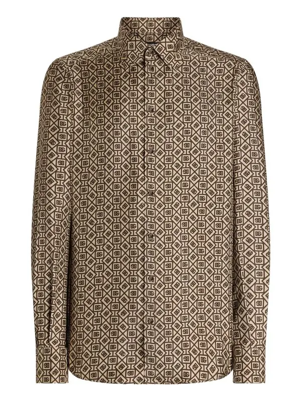 Dolce & Gabbana Ed Silk Twill Martini Shirt Shirts - Print