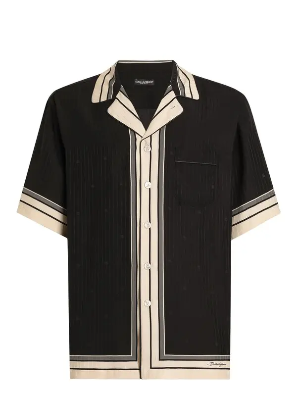 Dolce & Gabbana Logo And Stripe-print Hawaii Shirt Shirts - Multicolor