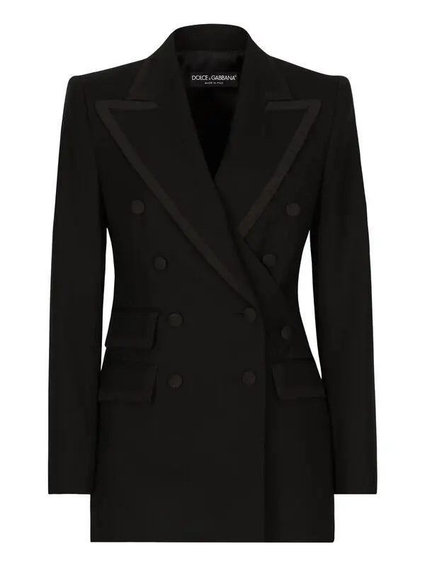 Dolce & Gabbana Double-breasted Twill Turlington Tuxedo Jacket Coats And Jackets - Black