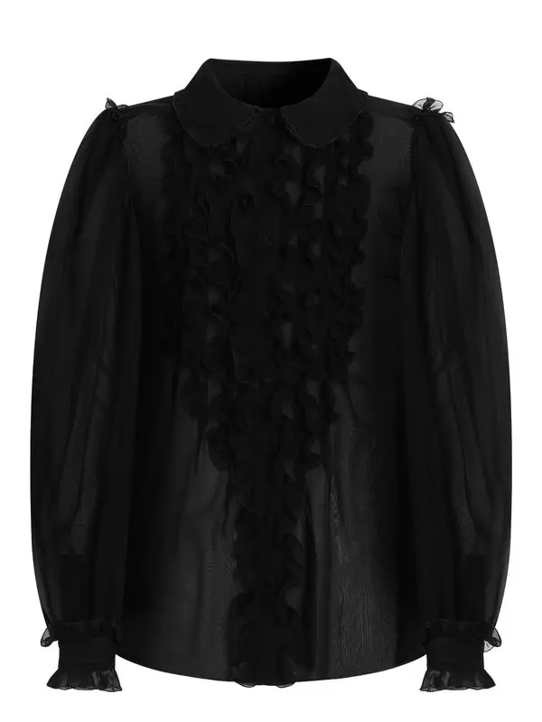 Dolce & Gabbana Chiffon Shirt Collection Silk - Black
