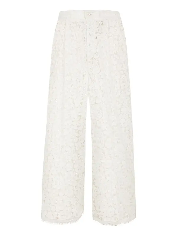 Dolce & Gabbana Tailored Linen Trousers - White