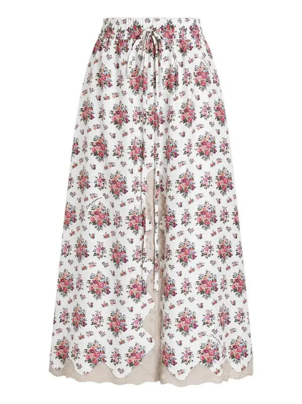 Dolce & Gabbana Small Flower Bouquets-print Midi Skirt Skirts - Multicolor