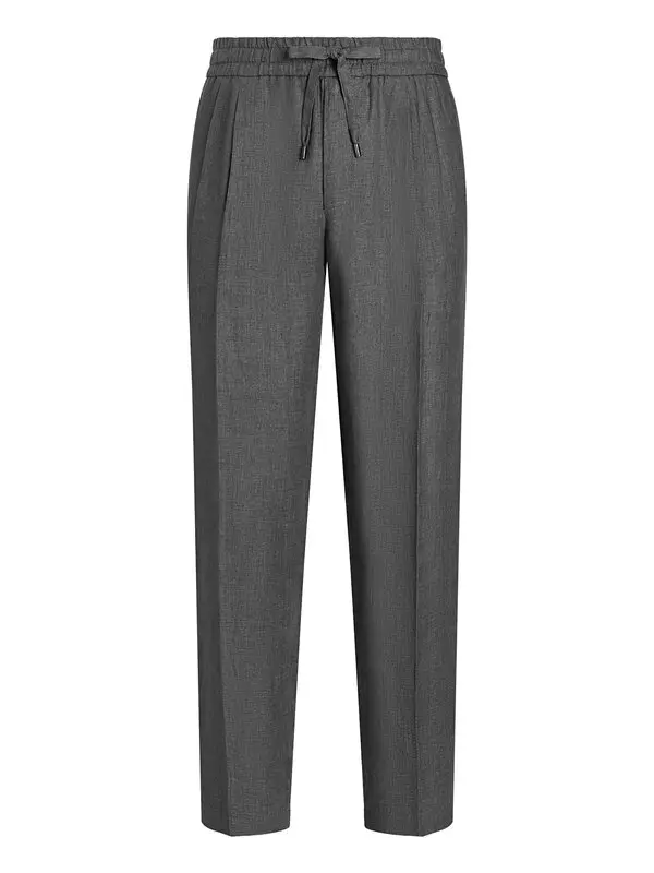 Dolce & Gabbana Washed Linen Canvas Jogging Trousers - Grey