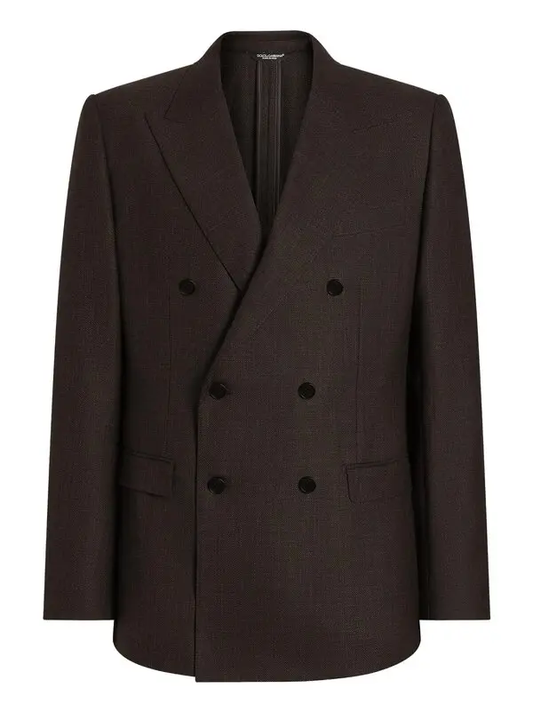 Dolce & Gabbana Double-breasted Taormina Wool Jacket Suits And Blazers Beige - Multicolor
