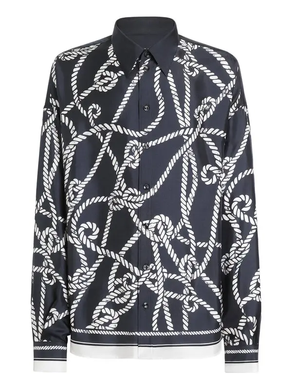 Dolce & Gabbana Marina-print Silk Twill Shirt Shirts - Multicolor