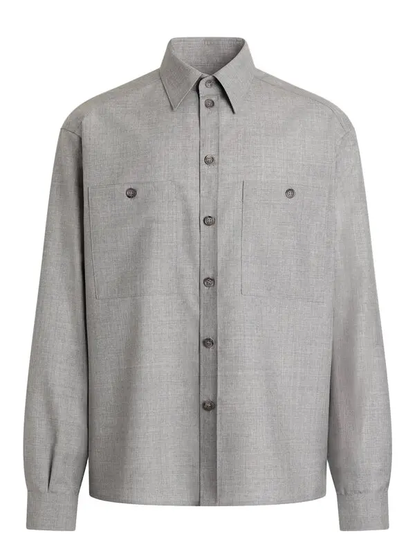 Dolce & Gabbana Wool Shirt Shirts Gray - Grey
