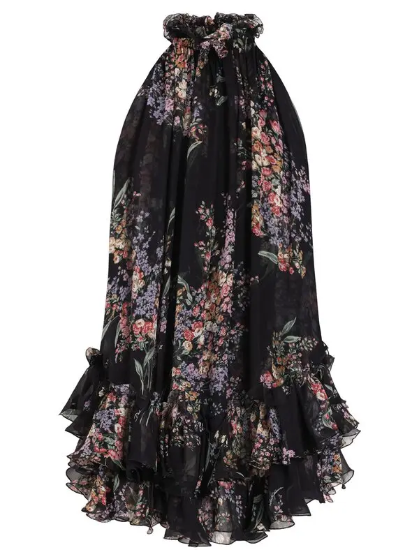 Dolce & Gabbana Flower Bouquets-print Chiffon Dress Dresses - Multicolor