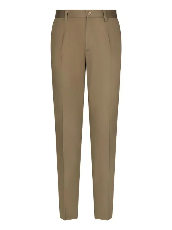 Dolce & Gabbana Stretch Gabardine Trousers Pants And Shorts - Beige