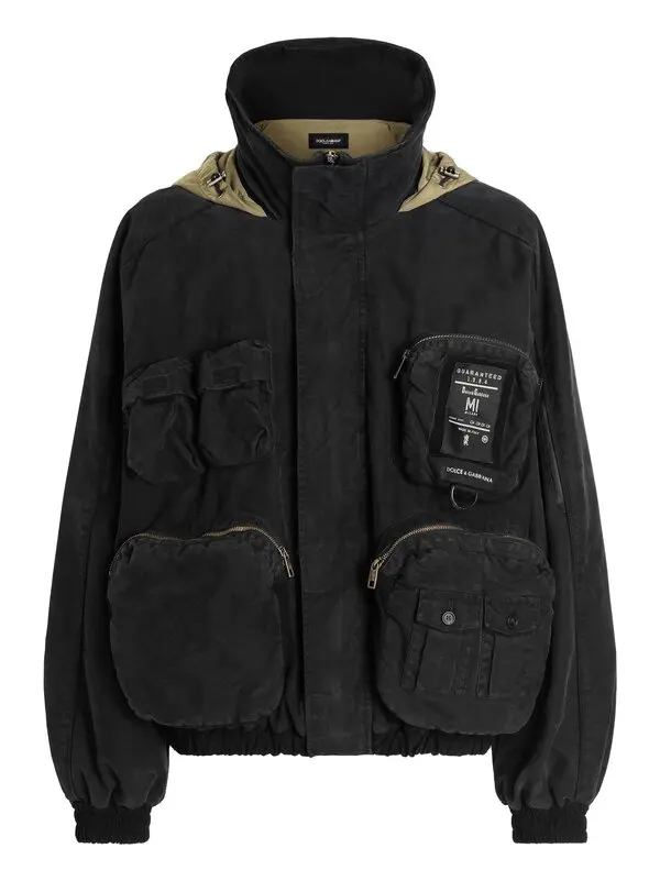 Dolce & Gabbana Waxed Natté Bomber Jacket - Black