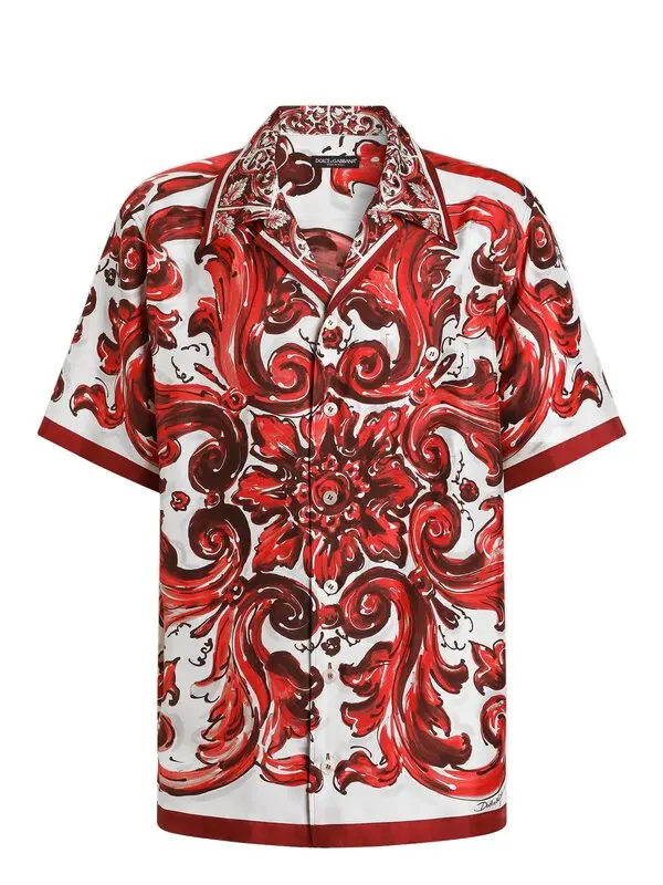 Dolce & Gabbana Silk Twill Shirt With Dg Embroidery Shirts - Multicolor