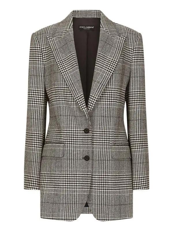 Dolce & Gabbana Single-breasted Glen Plaid Jacket Blazers - Multicolor
