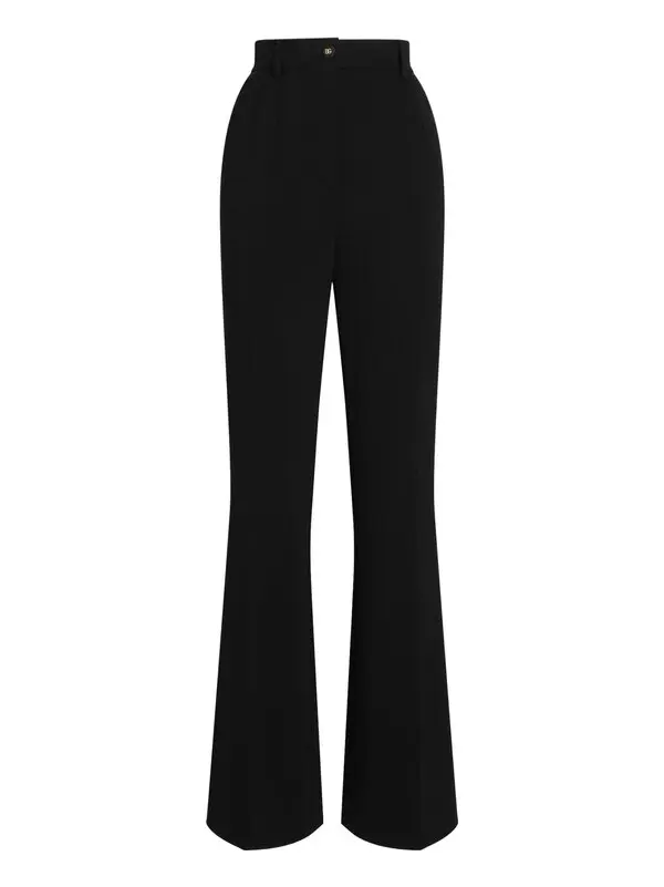 Dolce & Gabbana Flared Jersey Milano Rib Pants Pants And Shorts Viscose - Black
