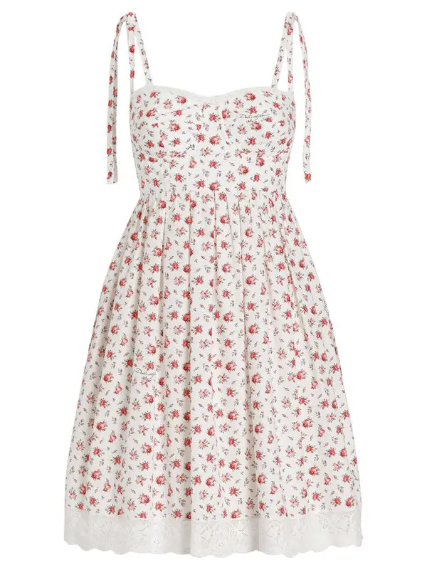Dolce & Gabbana Small Rose-print Short Poplin Dress Dresses - Multicolor