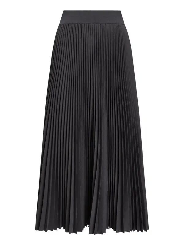 Dolce & Gabbana Pleated Woolen Calf-length Circle Skirt Skirts Gray - Grey