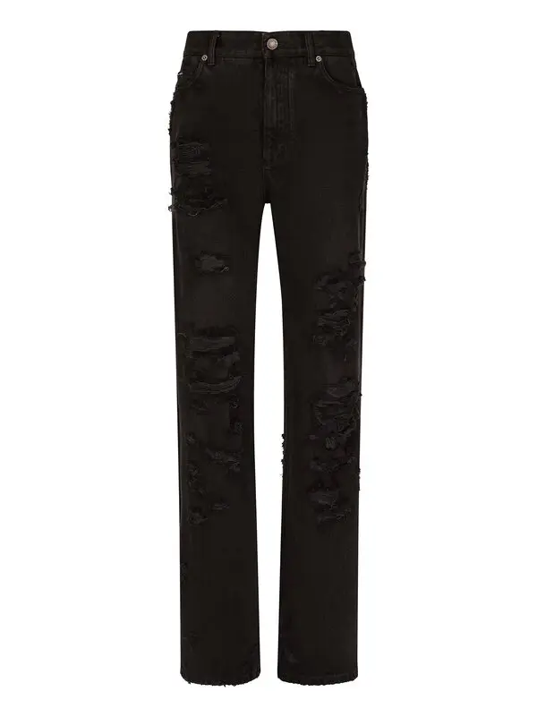 Dolce & Gabbana Flared Jeans With Ripped Details Denim And Jeans Multi-colored - Multicolor