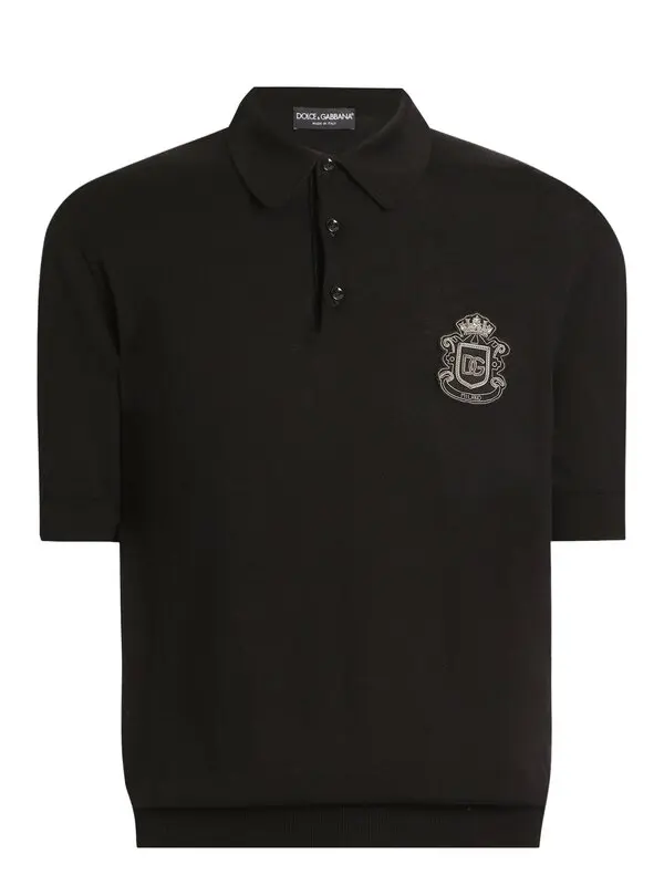 Dolce & Gabbana Cotton Polo Shirt Sweaters And Cardigans - Black