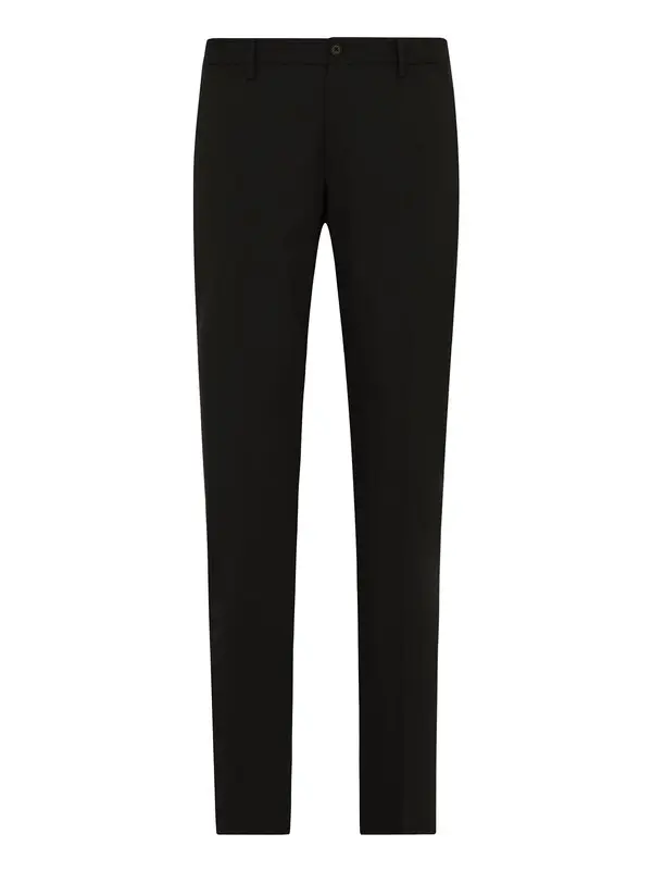 Dolce & Gabbana Pleated Cotton Linen Trousers - Black